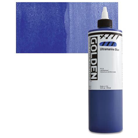 Golden High Flow Acrylics Ultramarine Blue 16 Oz Bottle Blick Art