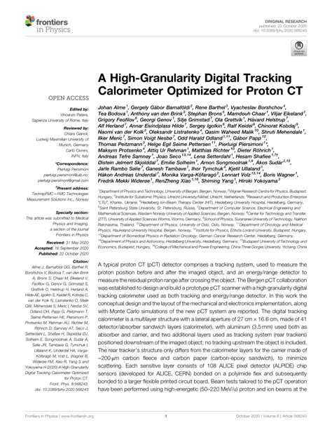 Pdf A High Granularity Digital Tracking Calorimeter Optimized For Proton Ct