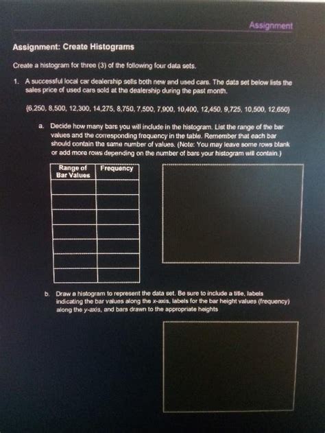 Solved Assignment Assignment Create Histograms Create A