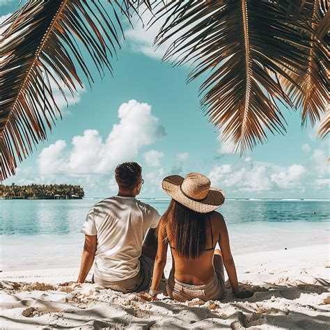 Romantic Couple In Vacation Full Shot Premium Ai Generated Image