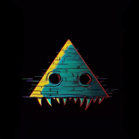 Glitch Triangle With Teeth Premium Ai Generated Image