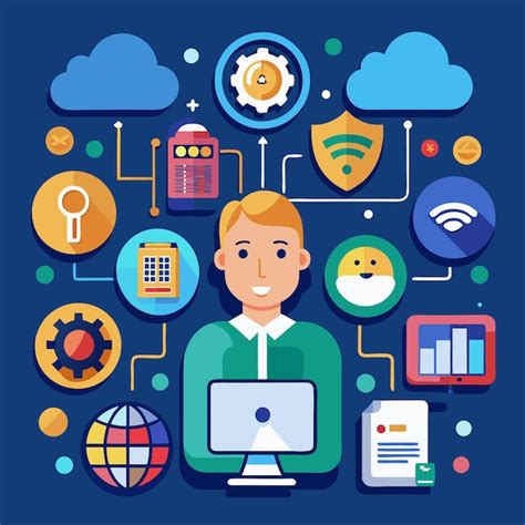 Information Technology Icon Set Containing Cloud Computing It Manager