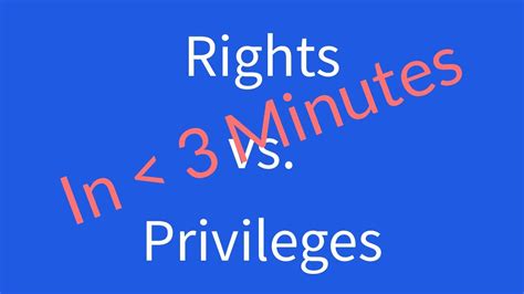 Rights Vs Privileges In Less Than 3 Minutes Youtube