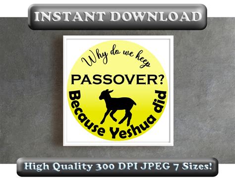 Passover Wall Art T Printable Yeshua Passover T Etsy