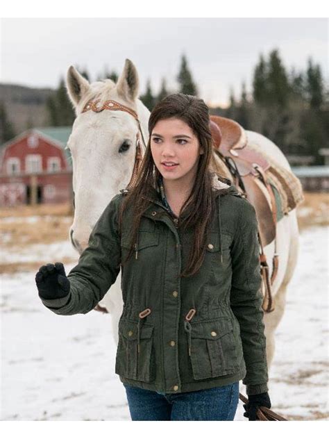 Heartland Georgie Green Cotton Jacket Alisha Newton Hooded Jacket