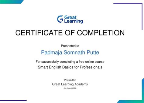 Padmaja Putte On Linkedin Certificate Greatlearning Basics
