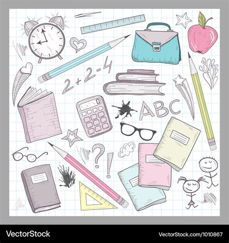 School Supplies Elements Royalty Free Vector Image