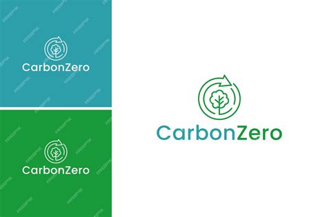 Premium Vector Carbon Zero Logo Design Green Leaf And Neutral