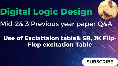 Use Of Excitation Tableand Sr Jk Flip Flop Excitation Table Dld Short