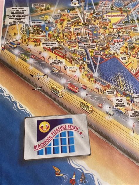 1998 Blackpool Pleasure Beach Park Map A3 Size Valhalla Eur 2320