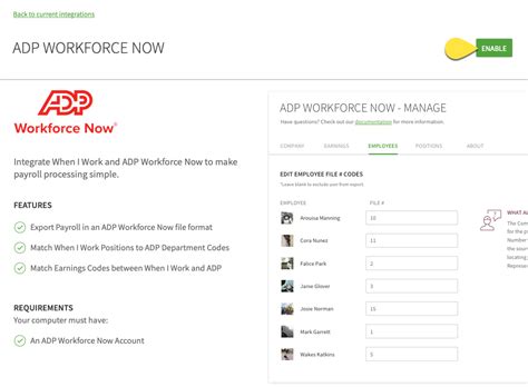 ADP Workforce Now Timesheet Export When I Work Help Center