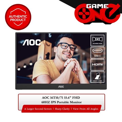 Aoc 16t10 71 15 6 Fhd 60hz Ips Portable Monitor Shopee Philippines