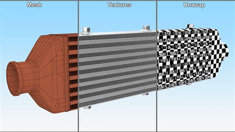 Mishimoto Car Intercooler Two Sided Pipes 3d Model 29 3ds Blend