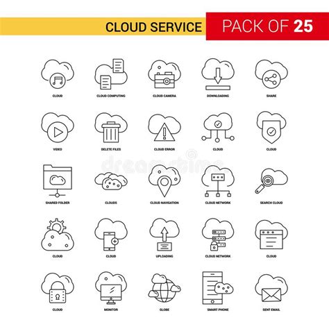 Data Protection Line Icon Set Computer Safety Symbols Collection