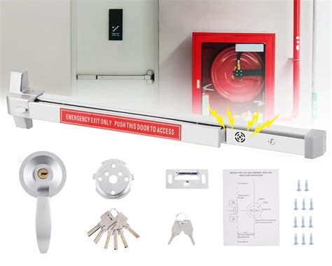 Commercial Door Push Bar Panic Exit Device With Alarm Exterior Lever