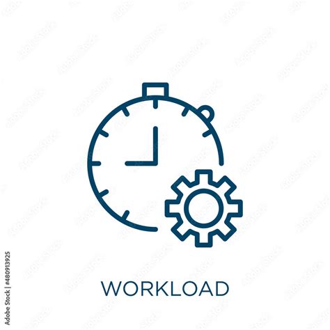 Workload Icon Thin Linear Workload Work Office Outline Icon Isolated