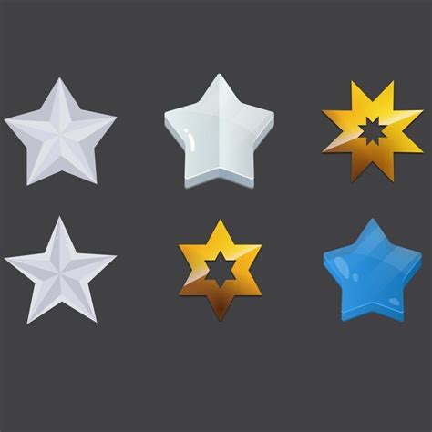 Premium Vector Golden Star From Different Angles Realistic Metallic