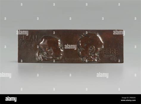 Alexandre Charpentier Jean Et Pierre Bronze With Dark Glossy Brown