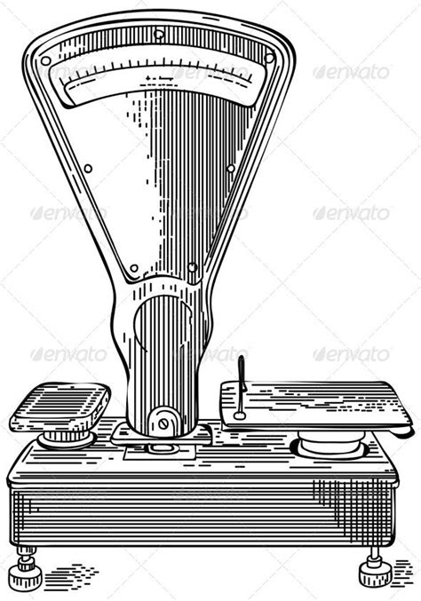 Old Soviet Scales Drawing Ink Style Scale Drawing Vintage Drawing