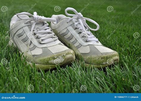 Grass Stained Shoes Stock Image Image Of Jogging White 15866771