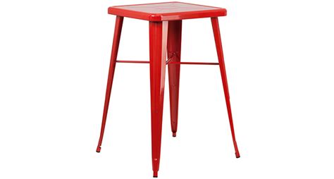 Marais Metal Highboy Table Red Miami Tables Lavish Event Rentals