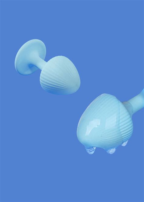Upko The Mushroom Butt Plugs Three Piece Set Light Blue Avec Amour