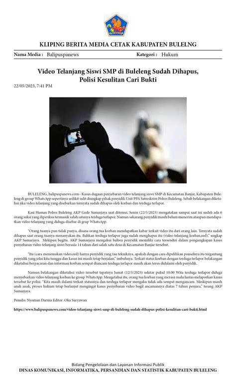 Video Telanjang Siswi Smp Di Buleleng Sudah Dihapus Polisi Kesulitan