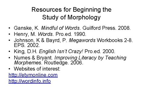 Morphologicalstructural Analysis For Word Identification Spelling And