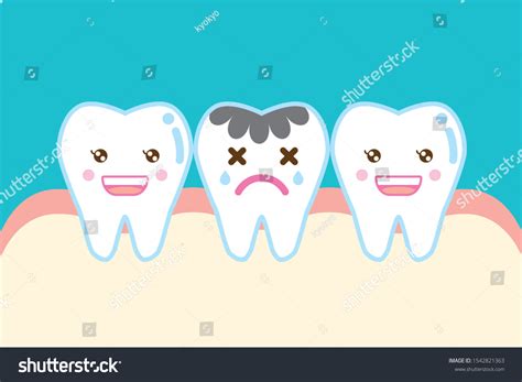 Cute Cartoon Decayed Tooth Illustration Stock Vector Royalty Free