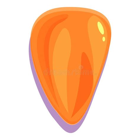 Orange Guitar Pick Lying On White Background Stock Illustration