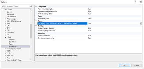 Add Option To Use Legacy Razor Editor For Aspnet Core Scenarios