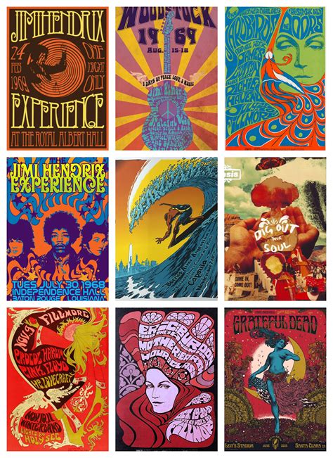 Rock Concert Posters 60s 70s Rock Rockabilly Psychobilly Music Retro