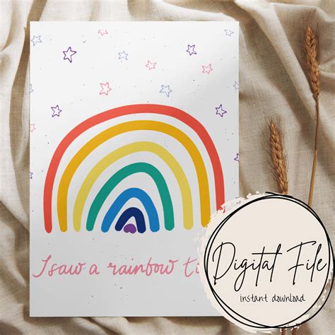 Printable Rainbow Card Digital Card Download Art Greeting Card