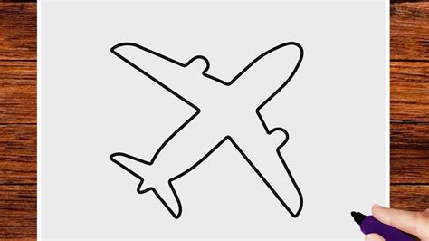 Cómo Dibujar Un Avión Muy Simple Dibujo Fácil How To Draw Airplane