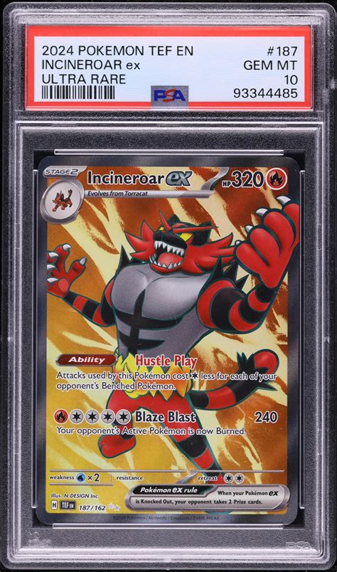 2024 Pokemon Sv Temporal Forces Full Art Incineroar Ex 187 Psa 10 Gem