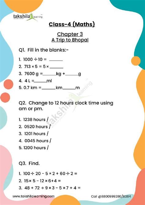 35 Math Worksheets Class 3rd Free Printable Pdf Template