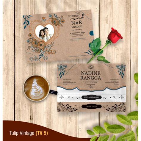 Jual Undangan Pernikahan Vintage Undangan Pernikahan Viral Undangan Nikah Kekinian Undangan