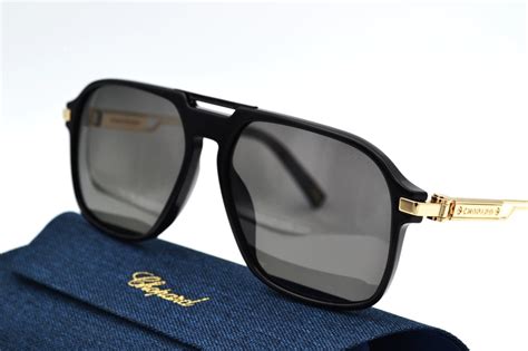 Chopard Sch347 700p Acetate And Gold Metal Polarized Lenses New