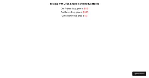 Testing With Jest Enzyme Redux Forked Codesandbox