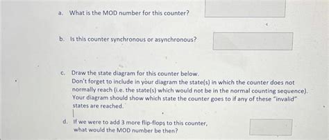 solved a what is the mod number for this counter b is