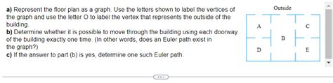 solved a represent the floor plan as a graph use the