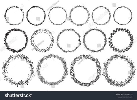 Hand Drawn Circles Scribble Circle Frames Stock Vector Royalty Free 2190381725 Shutterstock