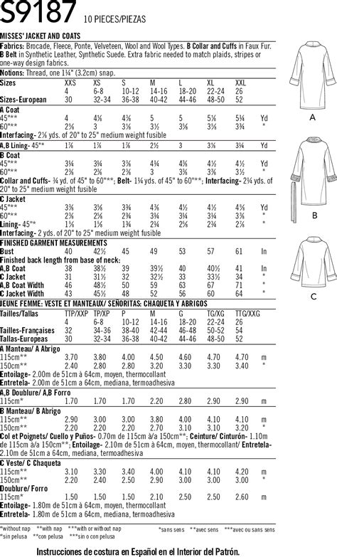Simplicity Sewing Pattern S9187 Misses Jacket And Coats 9187 Patterns