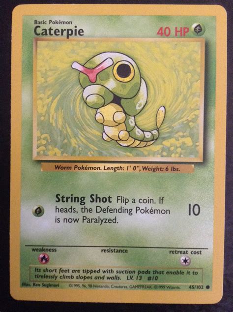 Caterpie Pokemon Trading Card Etsy