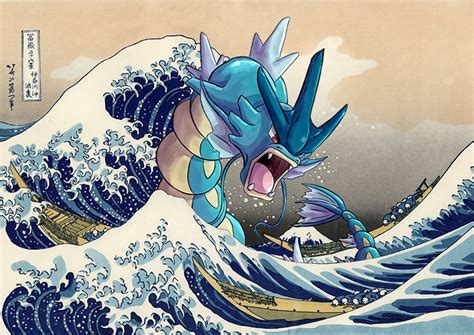 Did Some Transformative Artwork Of Gyarados In The Great Wave Off
