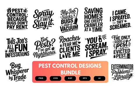 Pest Control Svg Bundle Graphic By Merchrollinfo · Creative Fabrica