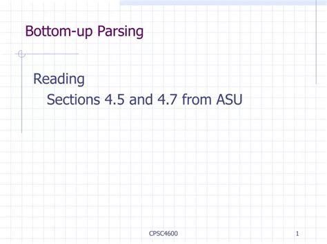 Ppt Bottom Up Parsing Powerpoint Presentation Free Download Id3756314