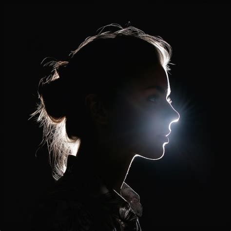Premium Photo Half Shadow Image Of A Girl Face Closeup On Black