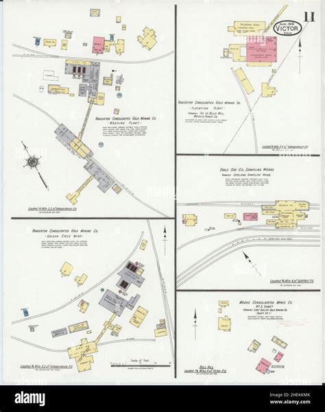 Sanborn Fire Insurance Map From Victor Teller County Colorado Stock