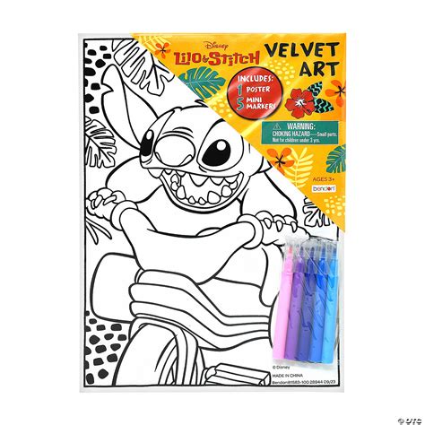 7 12 X 10 12 Disneys Lilo And Stitch Velvet Art Poster With Markers Set